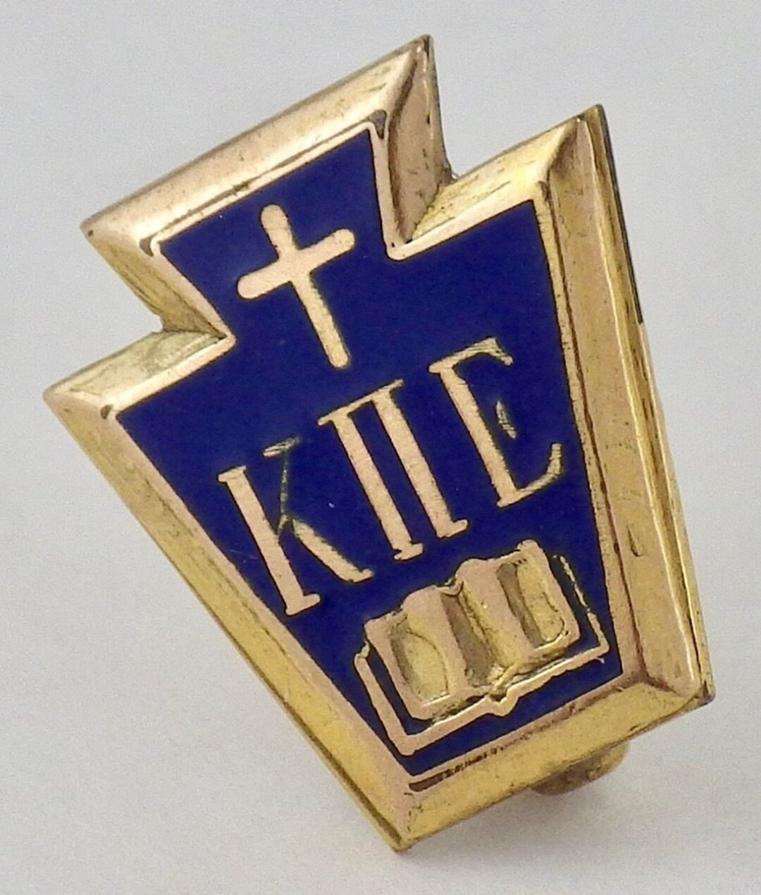 Vintage Gold Plated Blue Enamel Kappa Pi Epsilon Fraternal Pin - Etsy