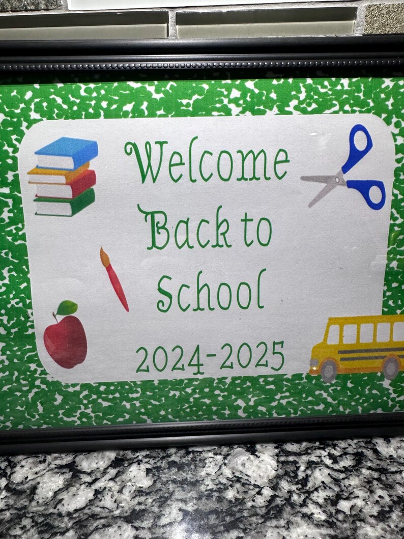 Green Welcome Back to School 2024-2025 Teacher Door Wall Poster Sign ...