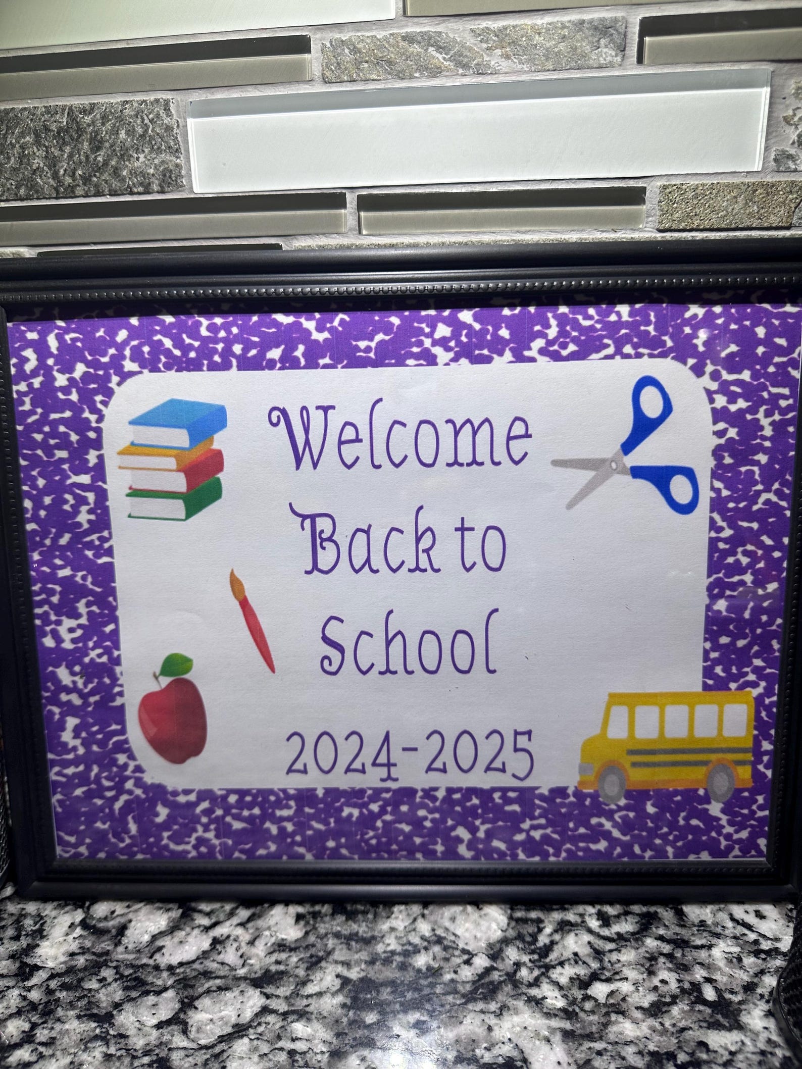 Purple Welcome Back to School 2024-2025 Teacher Door Wall Poster Sign ...