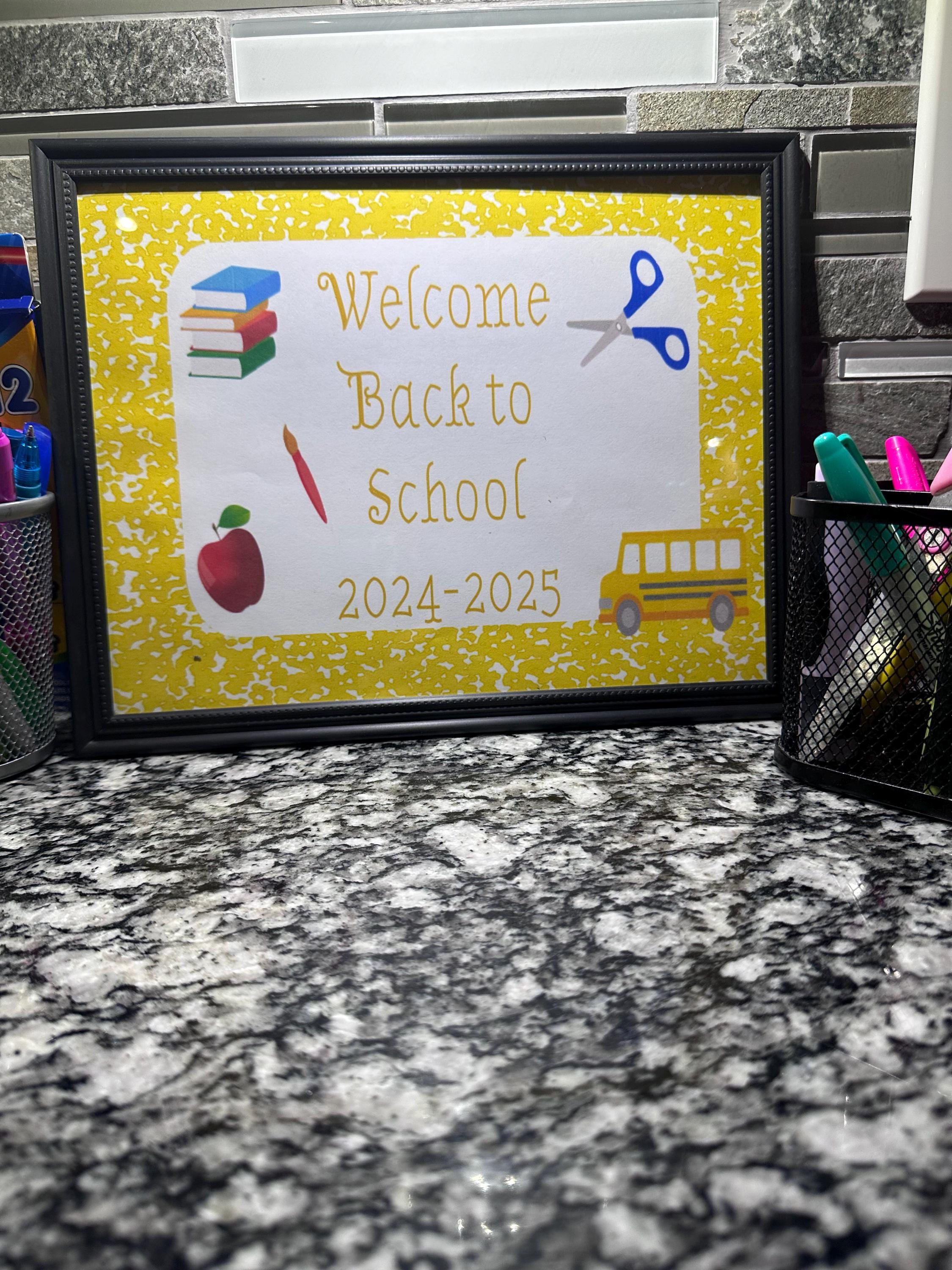Yellow Welcome Back to School 2024-2025 Teacher Door Wall Poster Sign ...