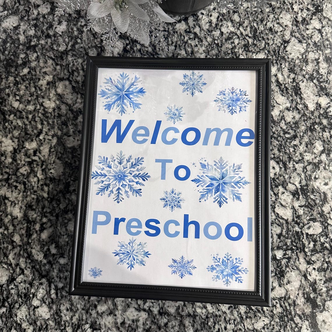 Welcome to Preschool Grade, Winter Cozy Snow Fakes Wall Art Home Poster ...