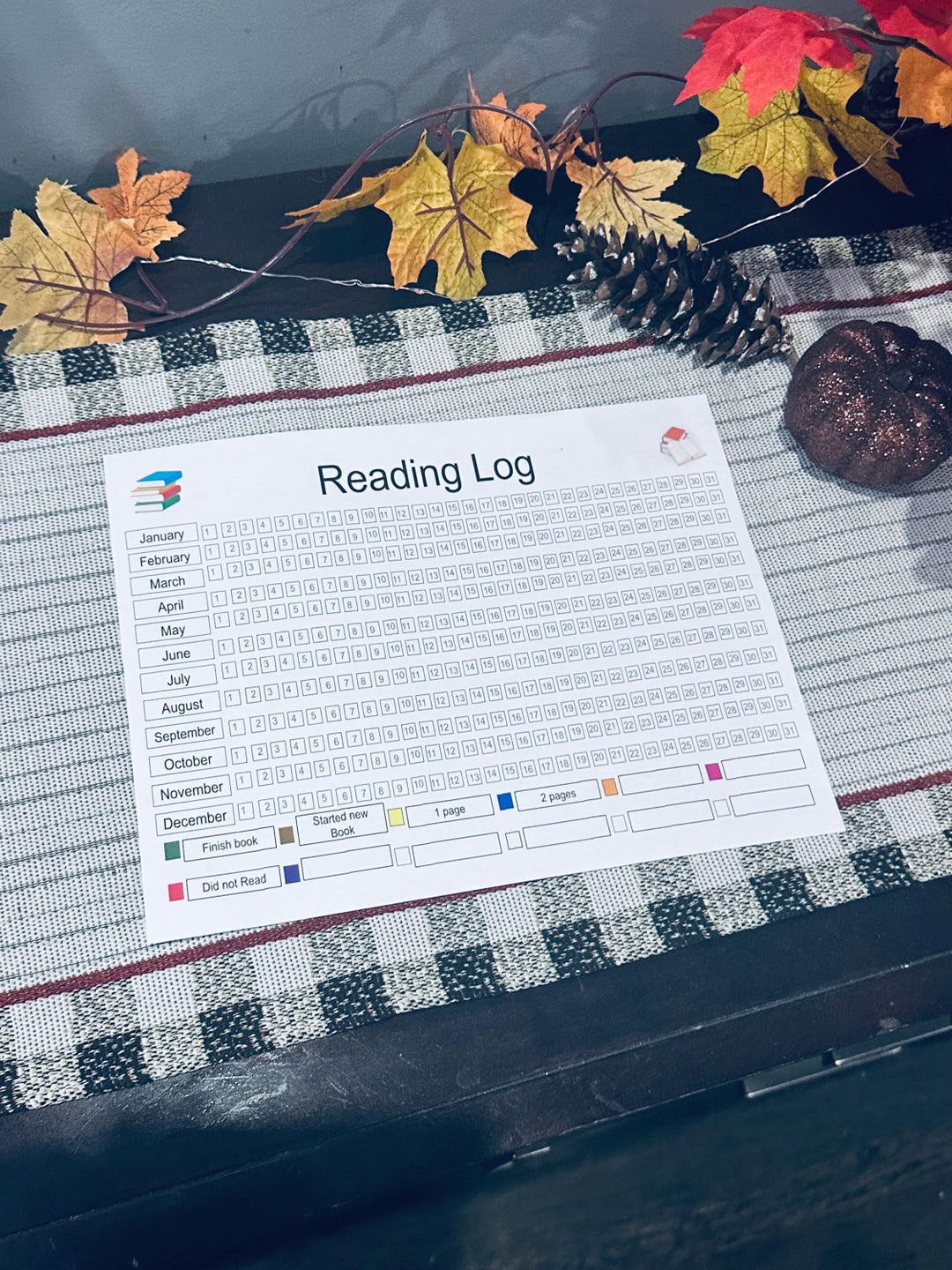 Daily Book Reading Log Tracker Tracker Sheet 12 Month Planner - Etsy