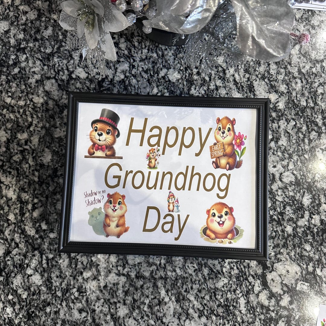 Happy Groundhog Day Sign Wall Art Home Poster Decoration Gift ...