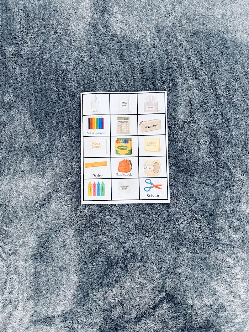 15 Pec, School Supplies Picture Cards | Classroom Visual Vocabulary ...