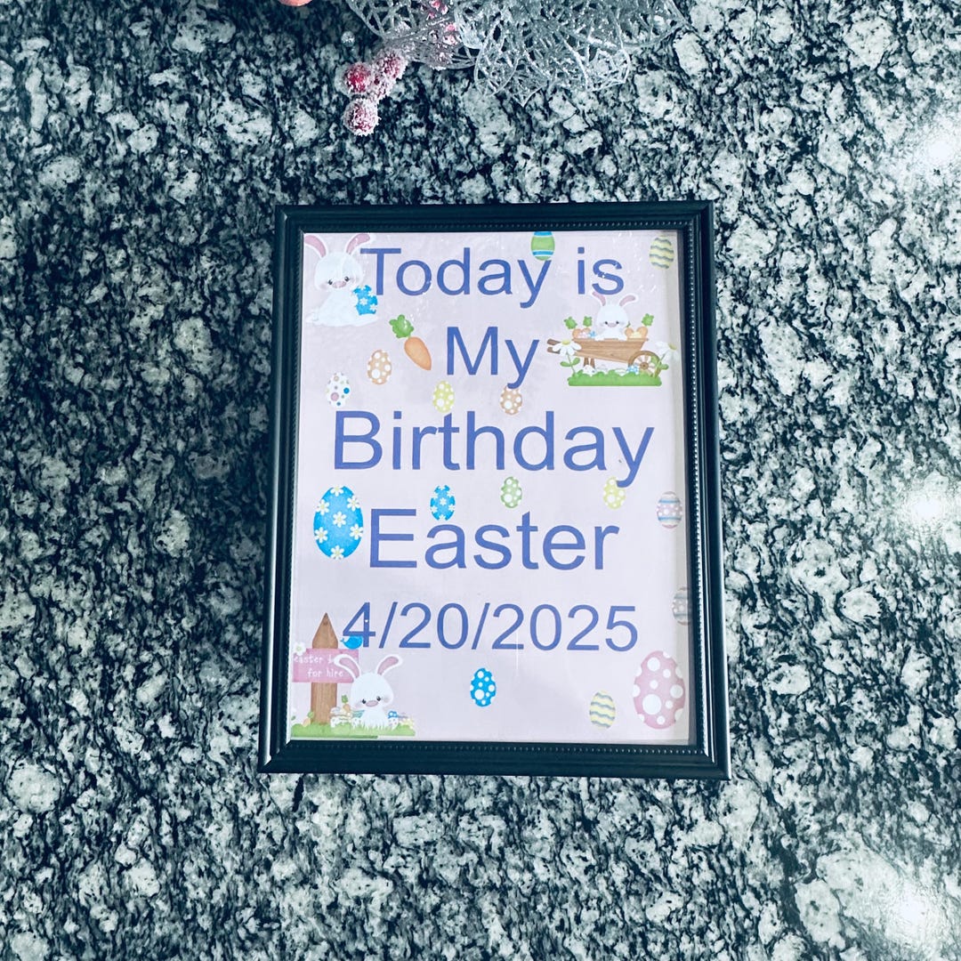 Today is My Happy Birthday Easter 2025 Girl Pink Theme Sign Poster ...