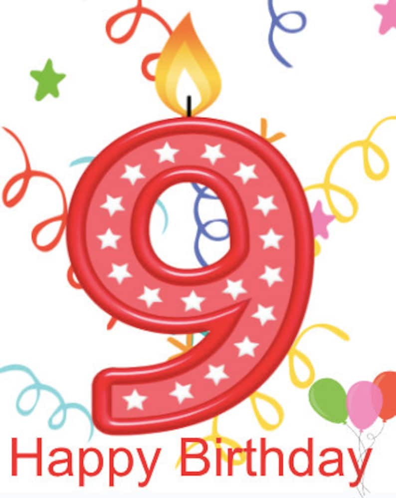 Happy Birthday Card Age 9th Red Kids Boy or Girl Personalization ...