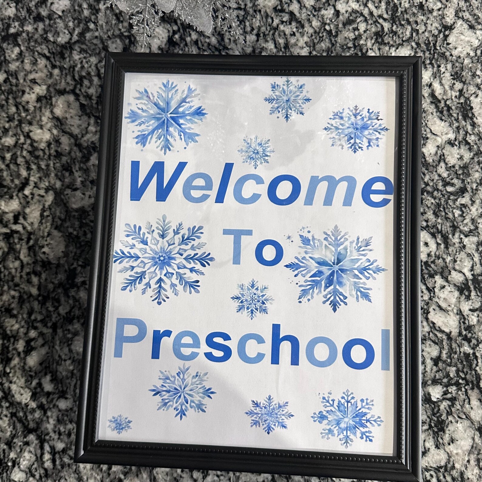 Welcome to Preschool Grade, Winter Cozy Snow Fakes Wall Art Home Poster ...