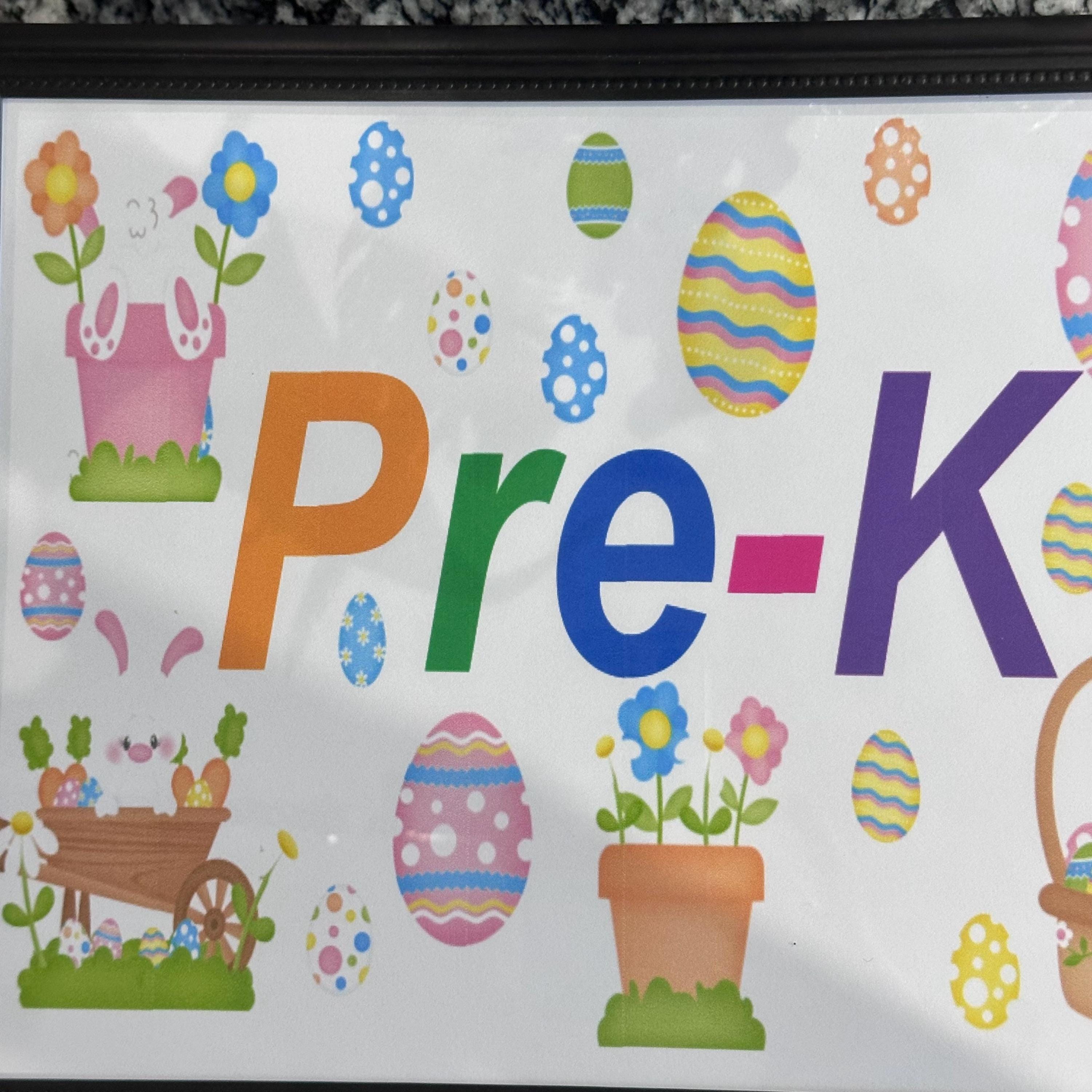 Grade Pre-k Easter Theme Sign Poster Teacher Homeschool Classroom ...