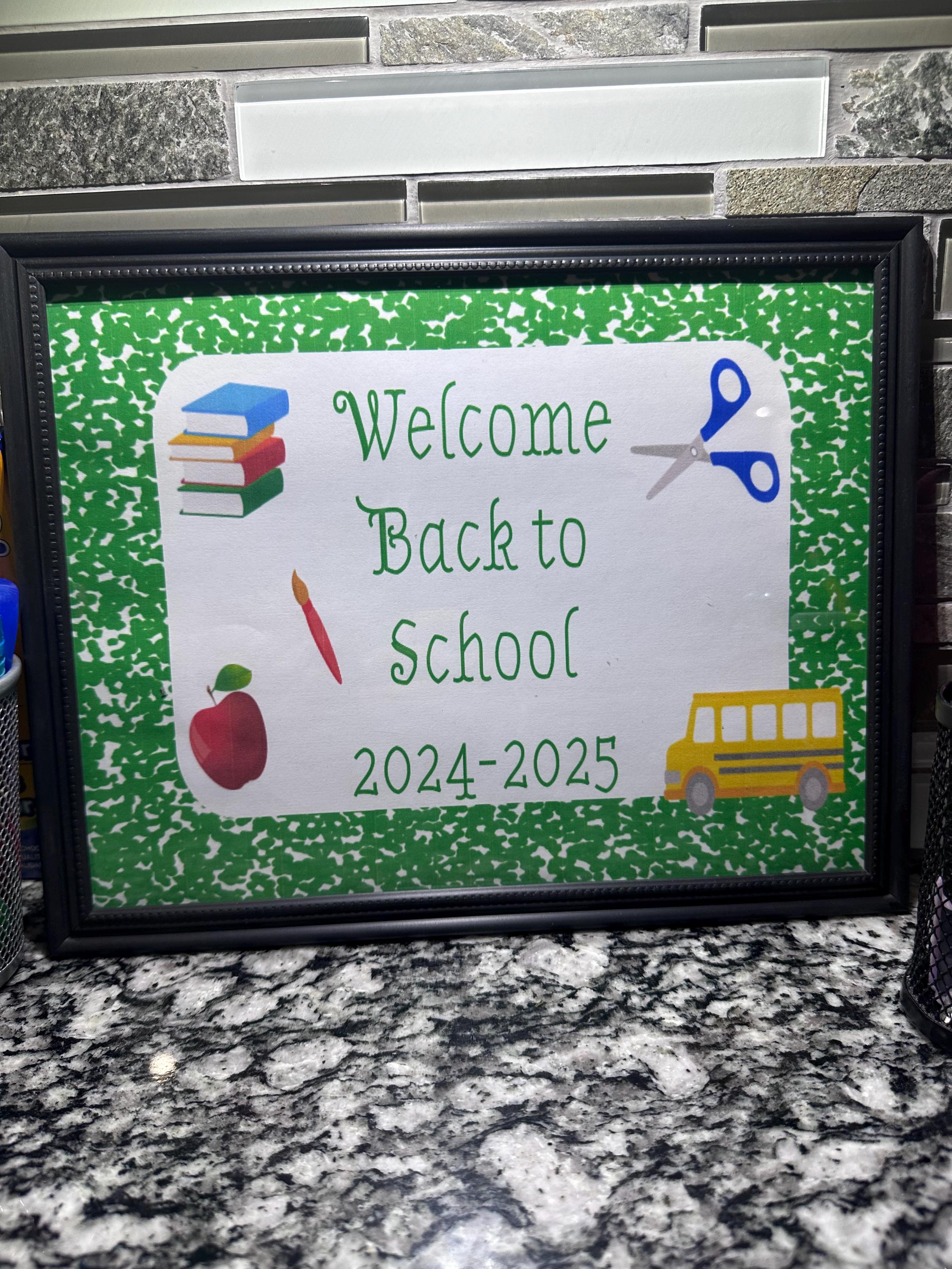 Green Welcome Back to School 2024-2025 Teacher Door Wall Poster Sign ...