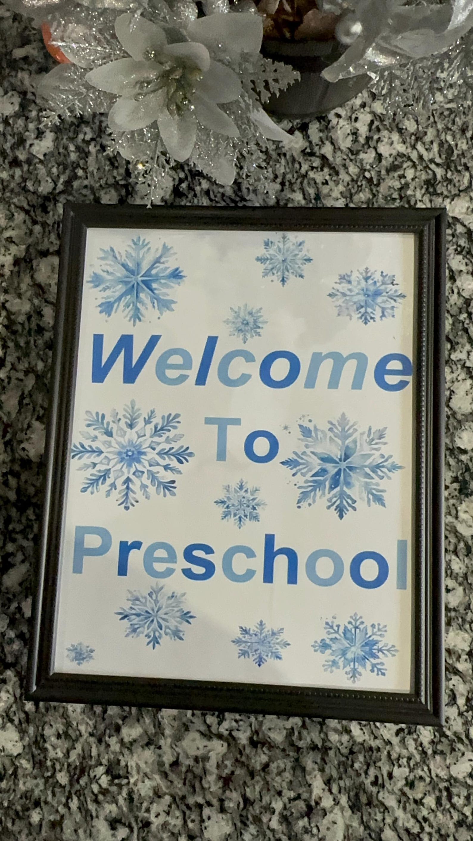 Welcome to Preschool Grade, Winter Cozy Snow Fakes Wall Art Home Poster ...