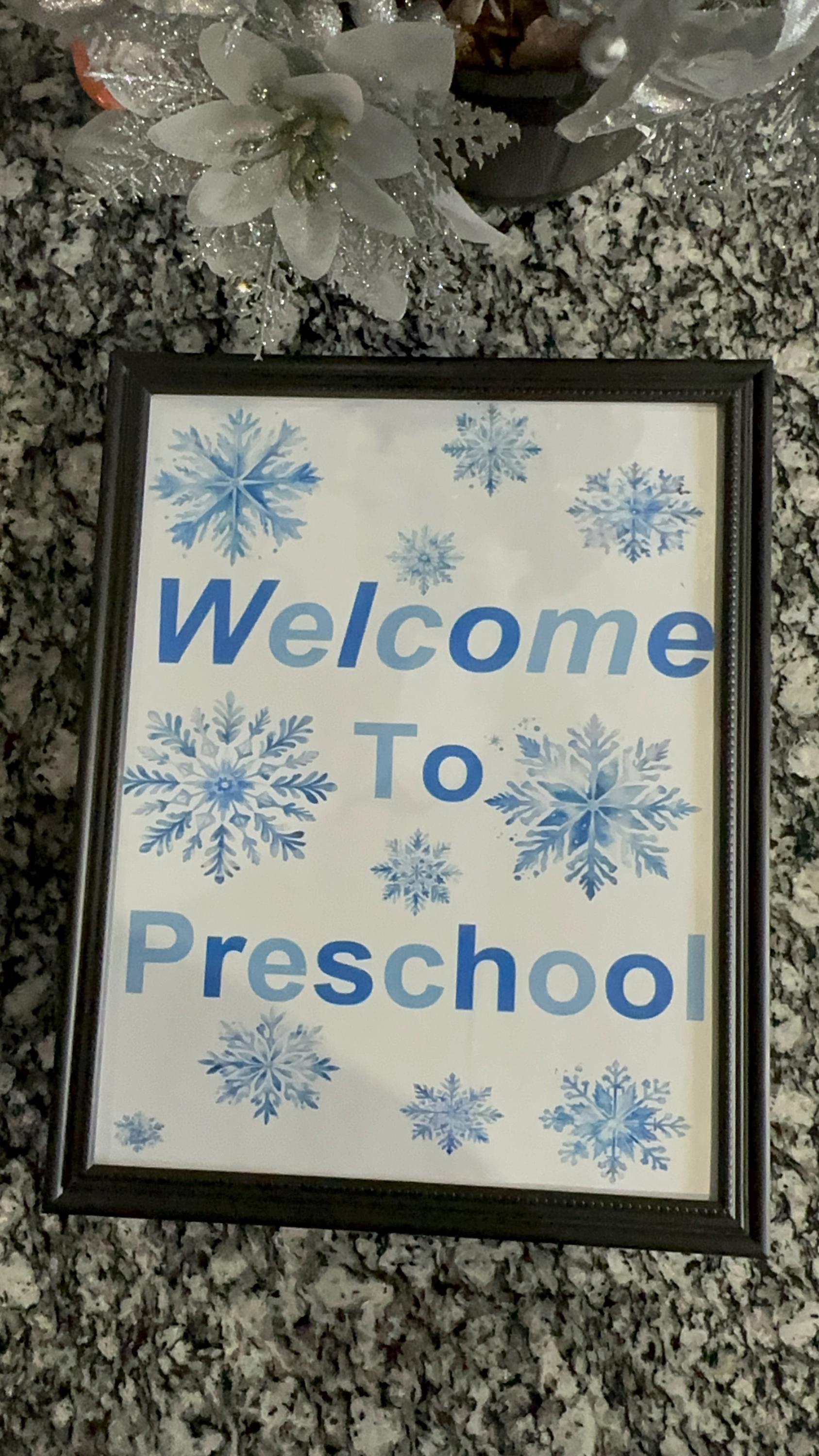 Welcome to Preschool Grade, Winter Cozy Snow Fakes Wall Art Home Poster ...