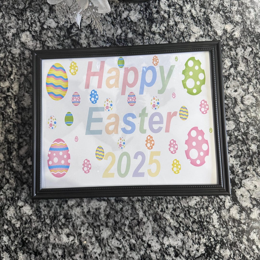 2025 Happy Easter Sign Poster Teacher Homeschool Classroom Decoration ...