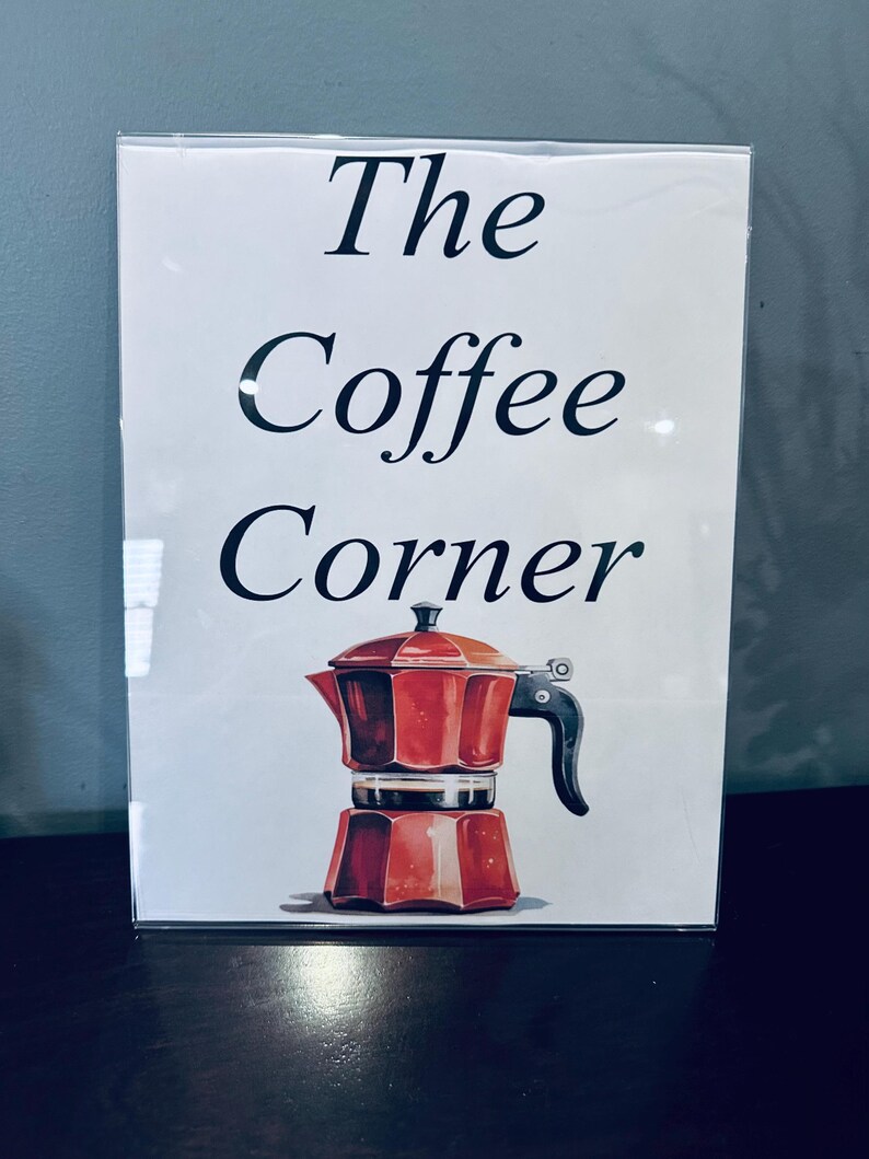 The Coffee Corner Printable Sign | Coffee Bar Wall Art | Kitchen Coffee ...