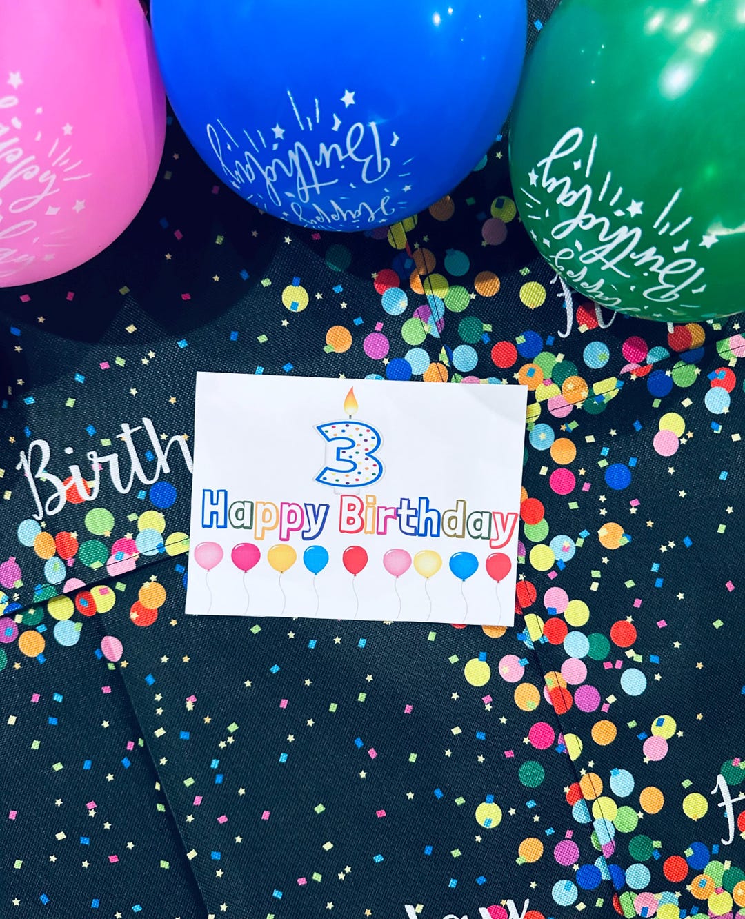 Happy Birthday Card Age 3rd Kids Blue Boy Personalization Available ...