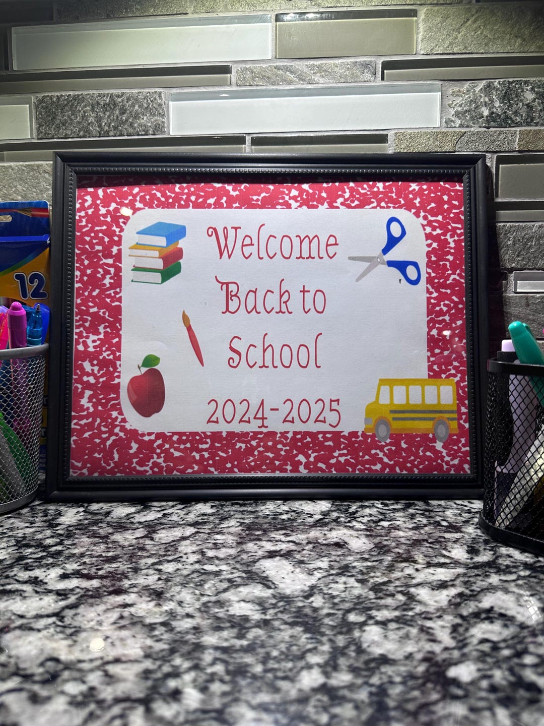 Red Welcome Back to School 2024-2025 Teacher Door Wall Poster Sign ...