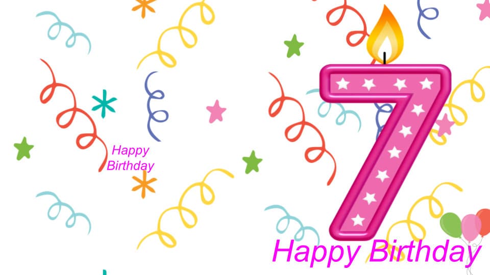 Happy Birthday Card Age 7th Kids Girl Pink Personalization - Etsy