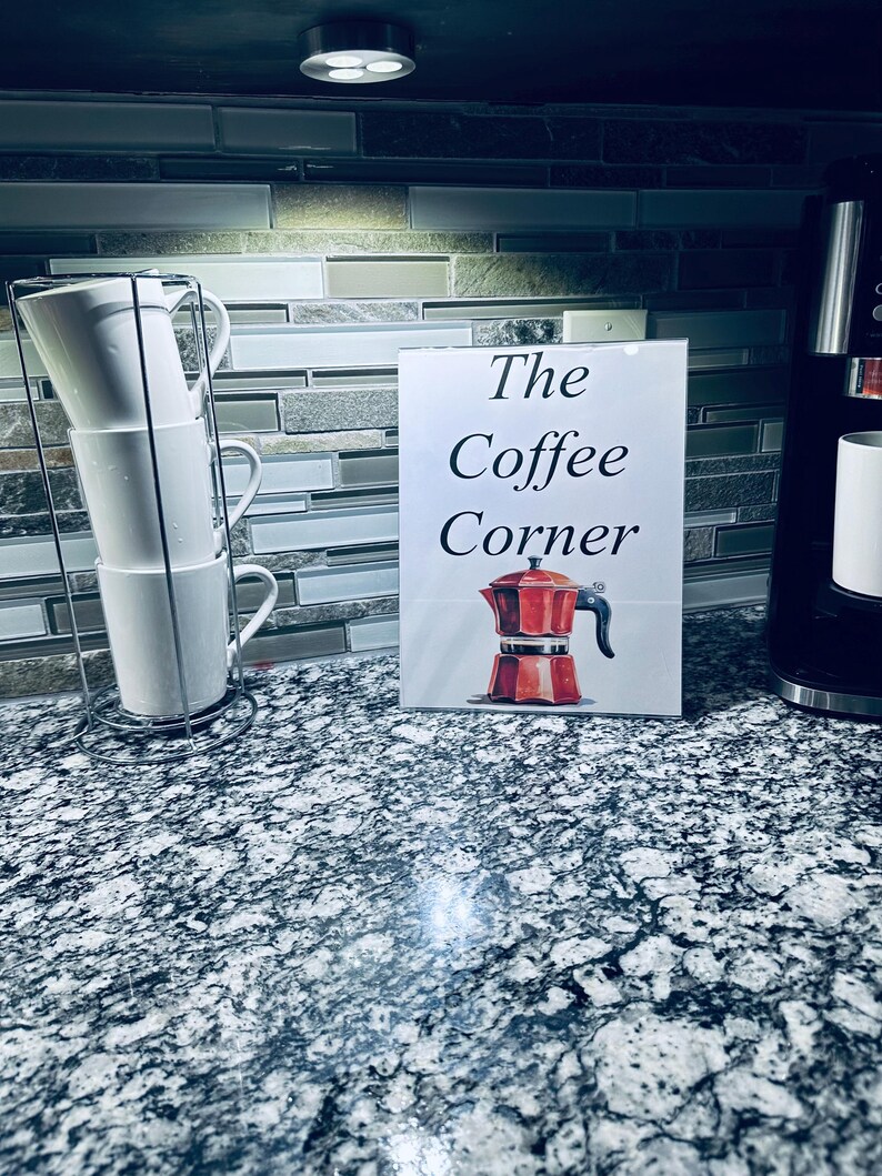 The Coffee Corner Printable Sign | Coffee Bar Wall Art | Kitchen Coffee ...