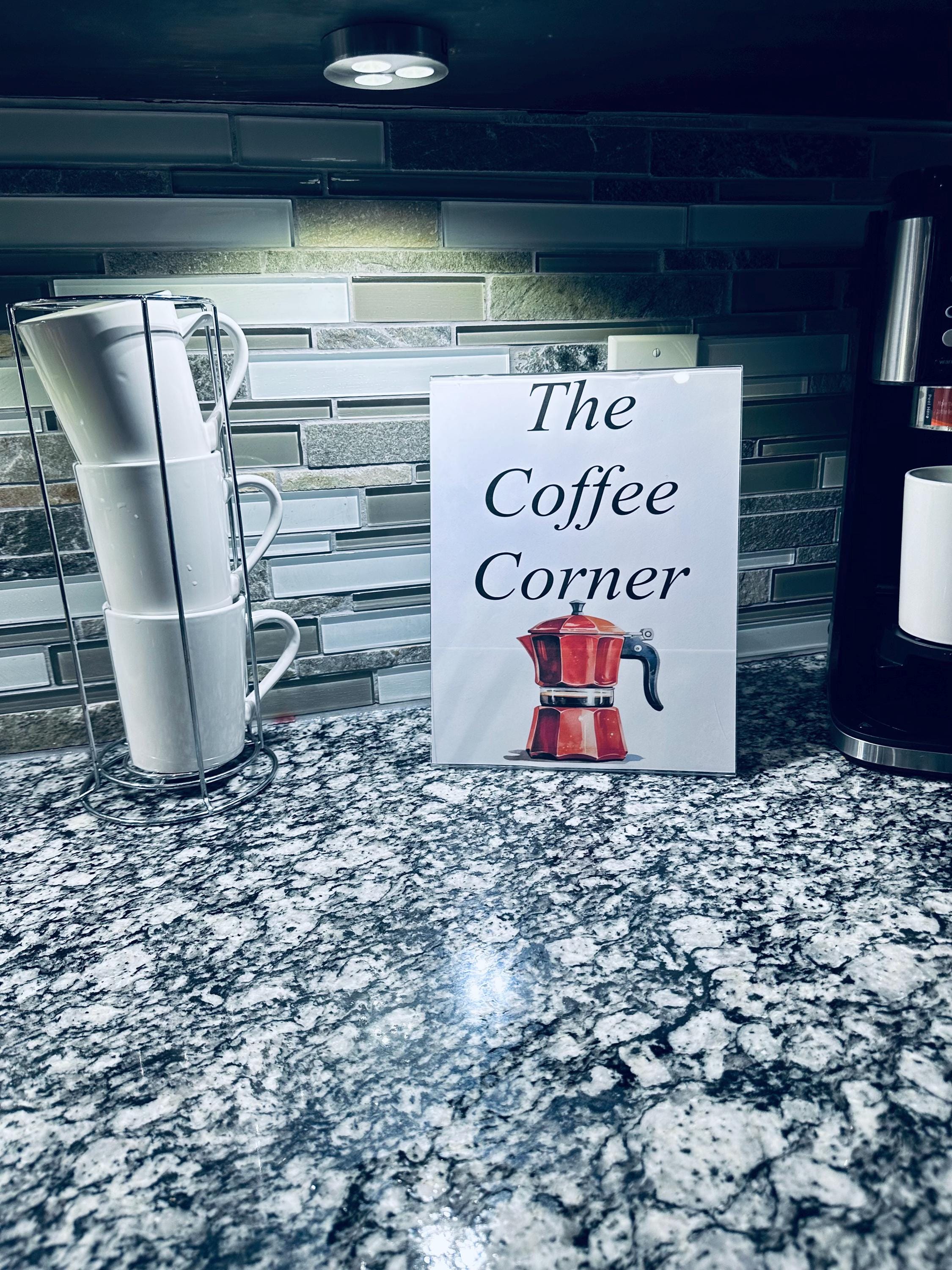 The Coffee Corner Printable Sign | Coffee Bar Wall Art | Kitchen Coffee ...