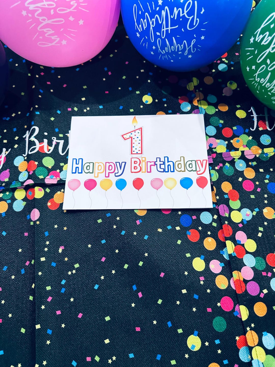 1st Red Number Happy Birthday Card Age 1 Kids Girl Personalization ...
