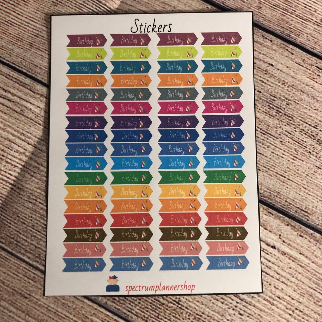 Birthday Sticker/ Flag Stickers/ Multi Sticker/reminder - Etsy