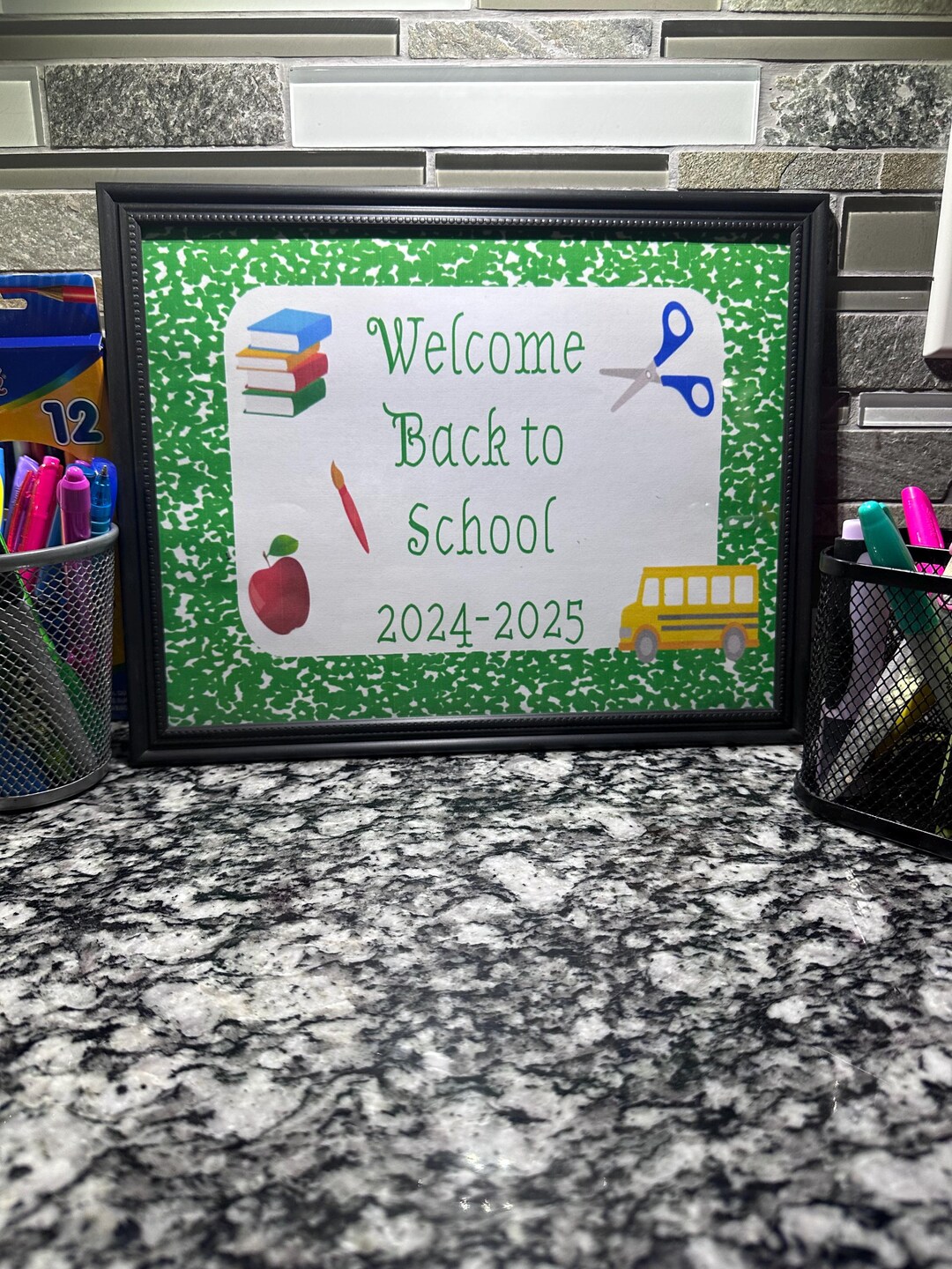 Green Welcome Back to School 2024-2025 Teacher Door Wall Poster Sign ...