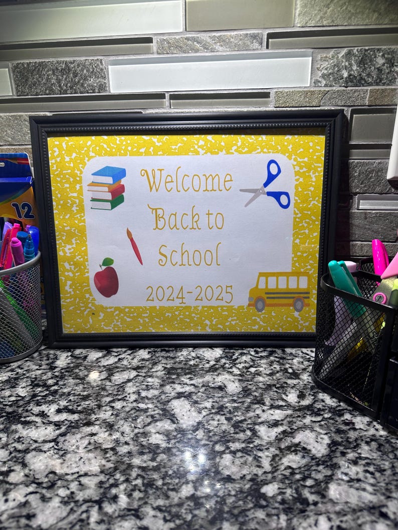 Yellow Welcome Back to School 2024-2025 Teacher Door Wall Poster Sign ...
