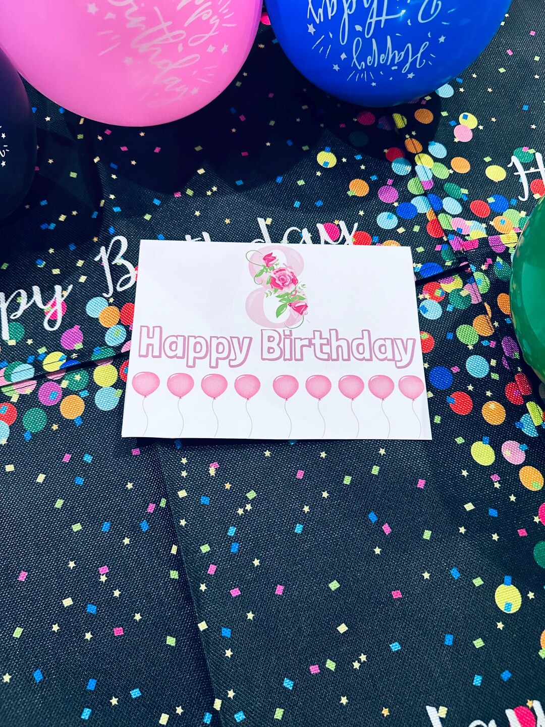 Happy Birthday Card Age 8 Pink, Kids Birthday Card, Personalized Gift ...