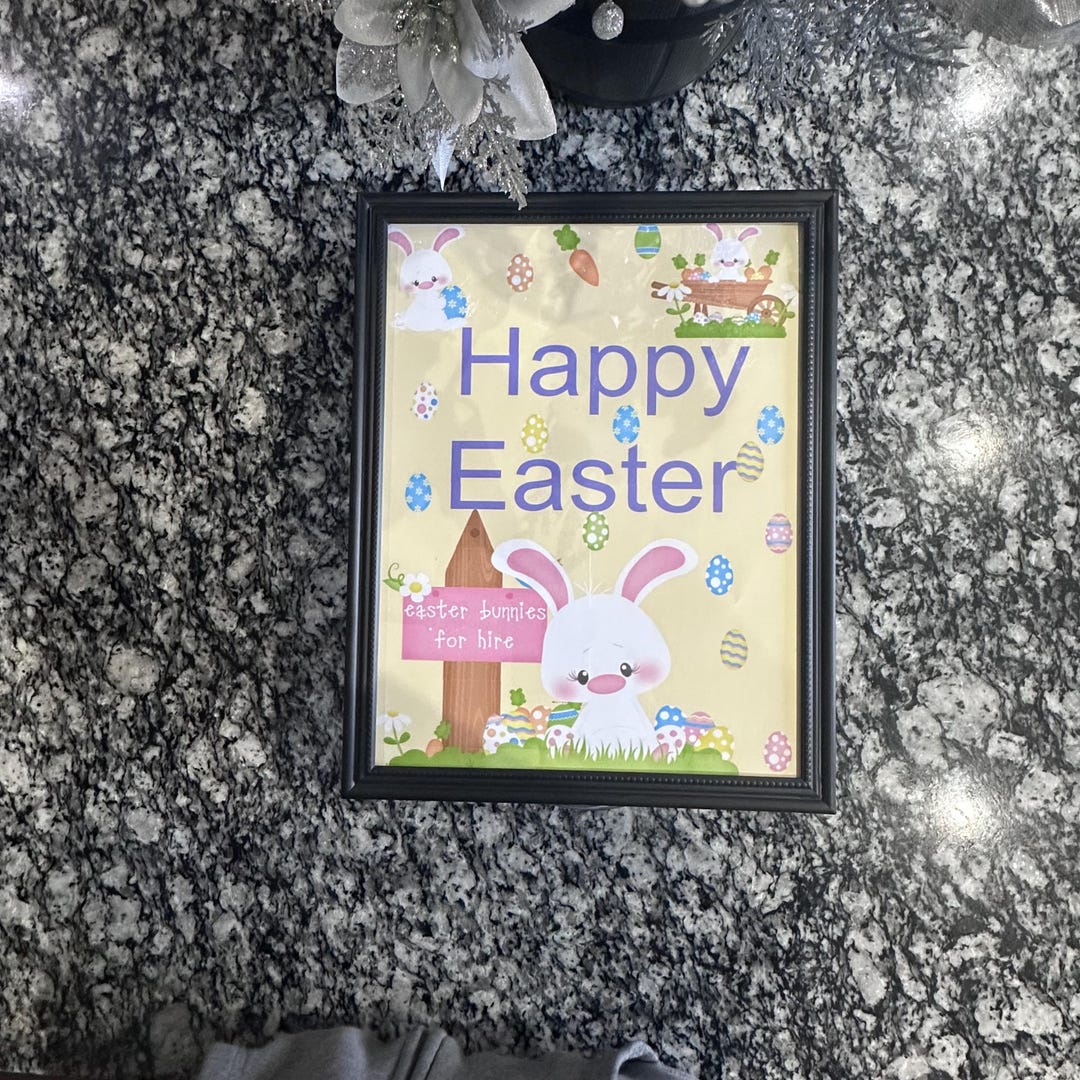 Happy Easter Sign Poster Teacher Homeschool Classroom Decoration Door ...