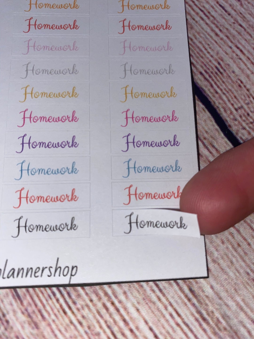 Back to School Homework Header Script Label Stickers 0.9 by .25 Multi ...
