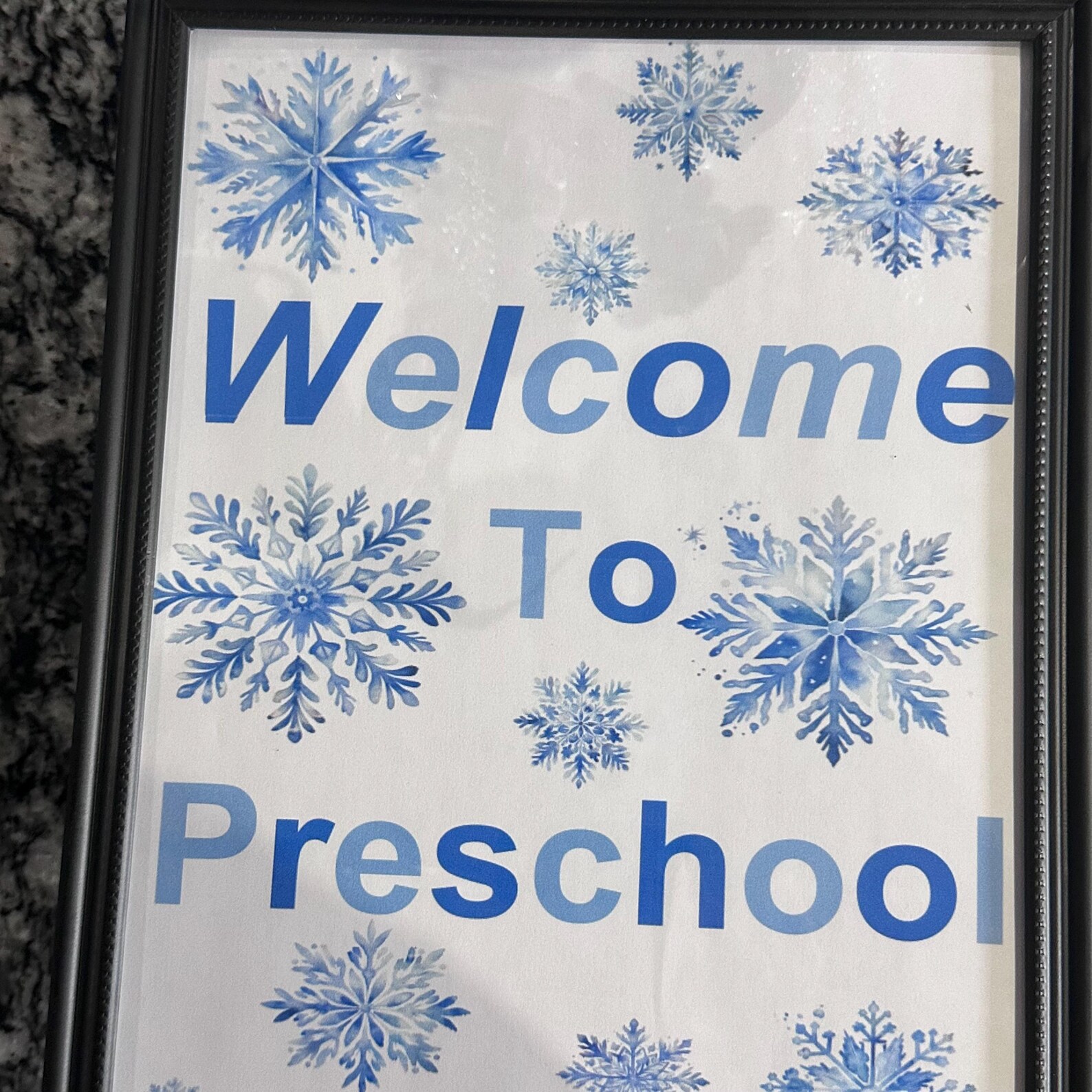 Welcome to Preschool Grade, Winter Cozy Snow Fakes Wall Art Home Poster ...