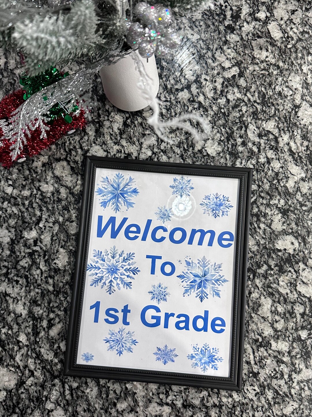 Snow Fakes Welcome to 1st Grade School Teacher Door Wall Poster Sign ...