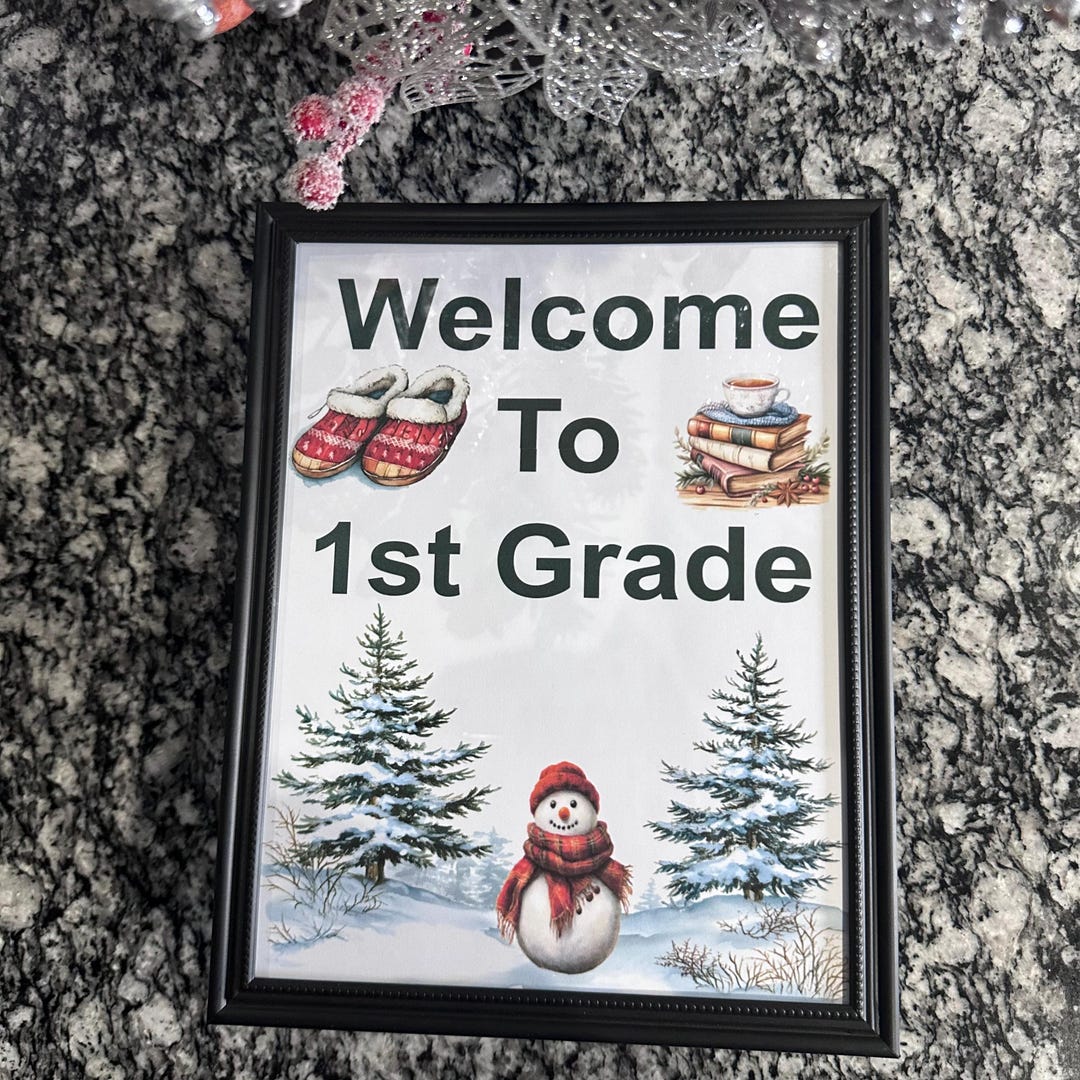 Winter Cozy Snow, Welcome to 1st Grade Wall Art Home Poster Decoration ...