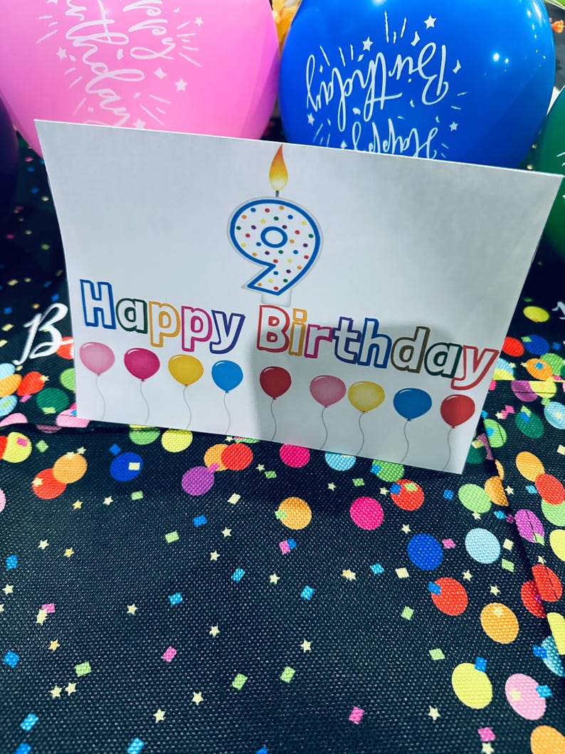 Happy Birthday Card Age 9th Kids Blue Boy Kids Child Personalization ...