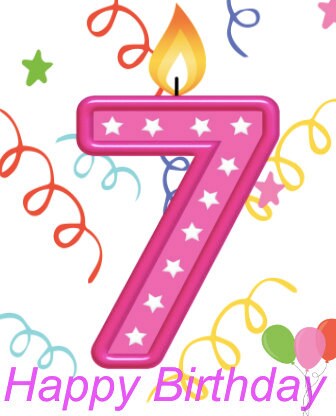 Happy Birthday Card Age 7th Kids Girl Pink Personalization - Etsy