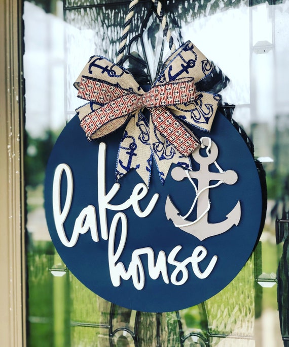 Lake House Anchor Door Hanger | Etsy