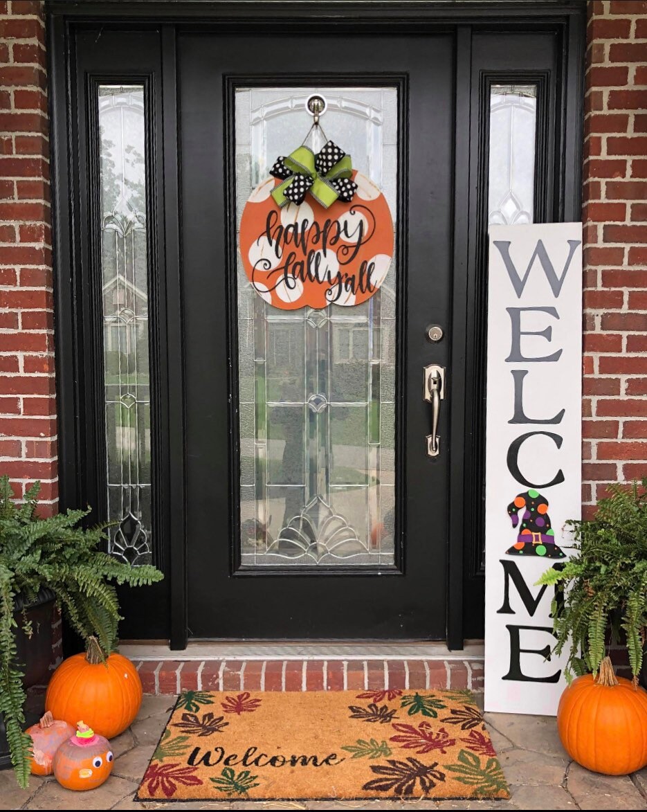 Happy Fall Y'all Pumpkin Door Hanger - Etsy