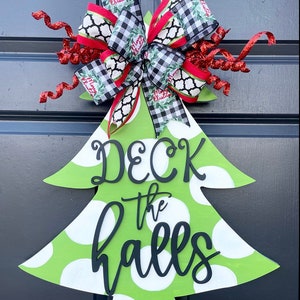 Deck the Halls Christmas Door Hanger, Christmas Tree - Etsy