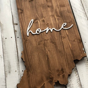Wooden Indiana State Home Sign - Etsy