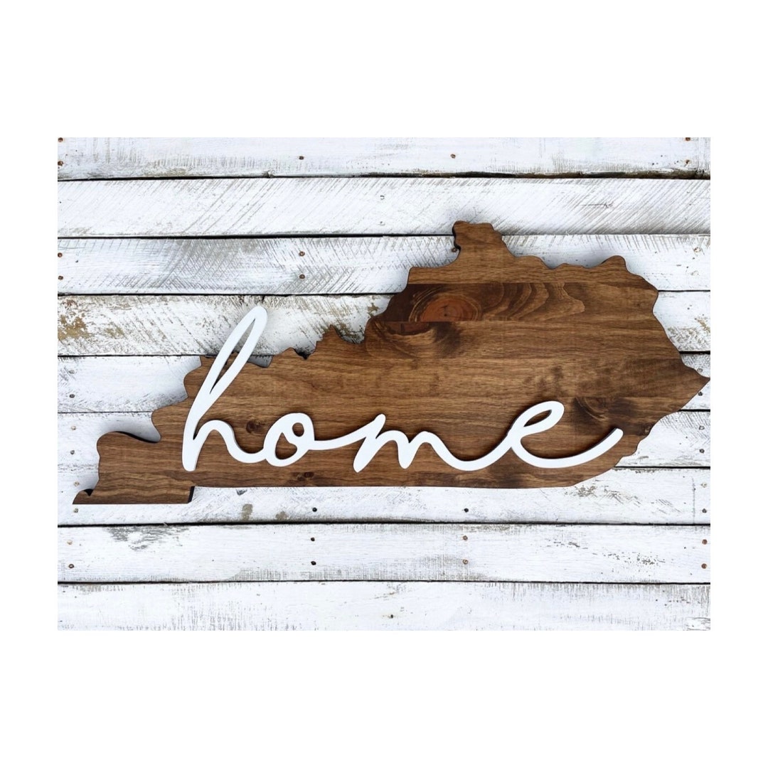 Wooden State Home Sign, Kentucky Sign, Decorative State Decor - Etsy