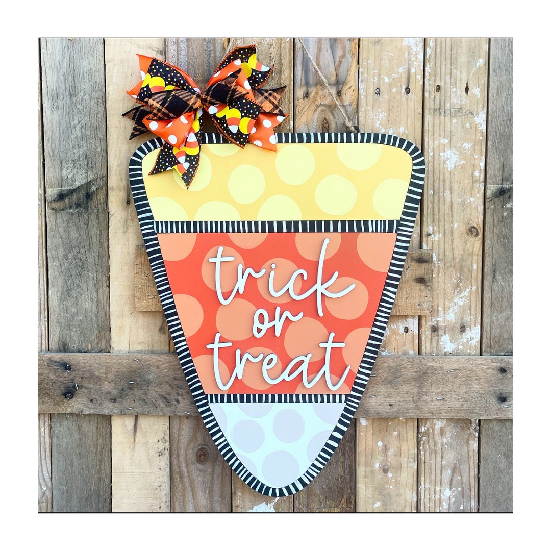 Candy Corn Door Hanger for Halloween, Fall Decor, Trick or Treat - Etsy