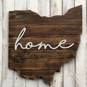 Wooden State Home Sign, Ohio Sign, Decorative State Decor - Etsy