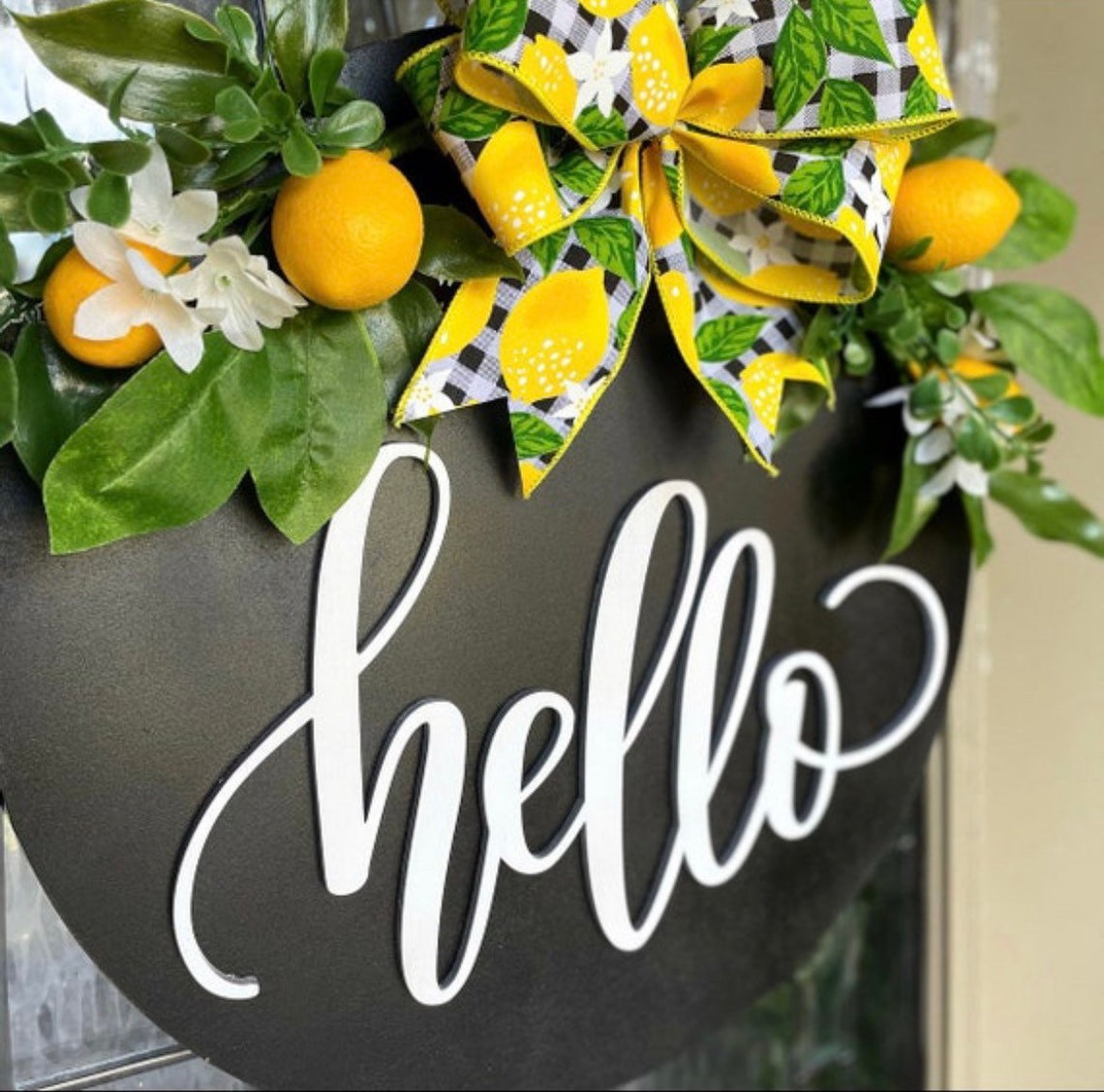 Hello Lemon Door Hanger Spring Summer - Etsy