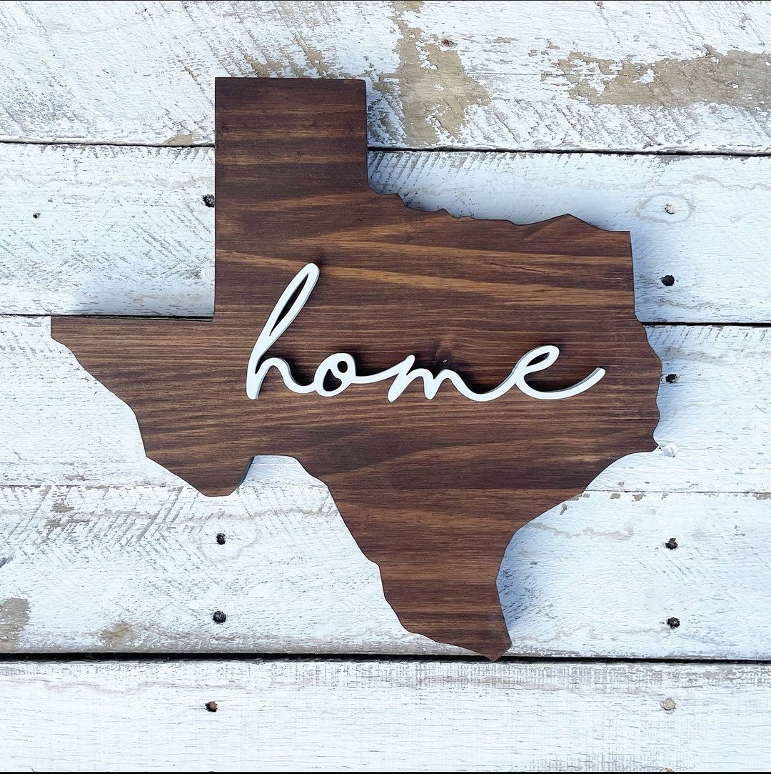 Texas Wooden State Home Sign, Decorative State Decor - Etsy