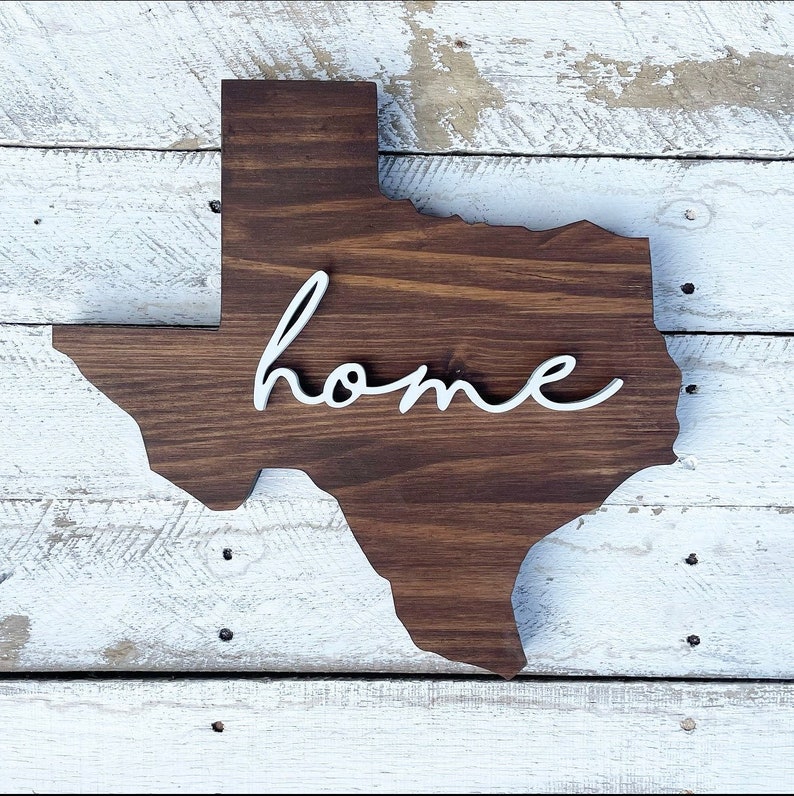 Texas Wooden State Home Sign, Decorative State Decor - Etsy