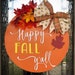 Happy Fall Yall Door Hanger Orange With Leaves - Etsy