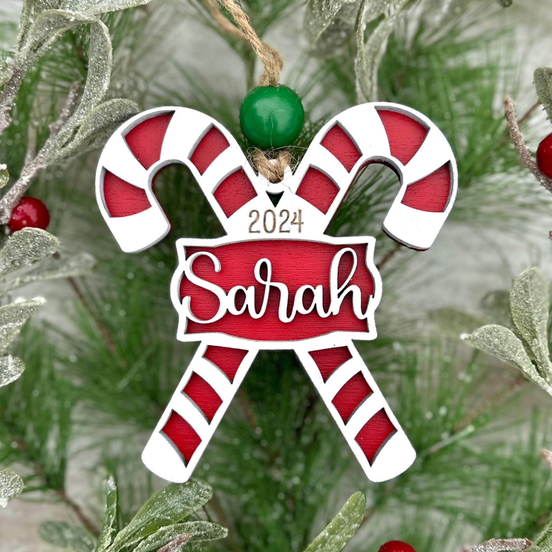 Personalized Candy Cane Ornaments Personalised Candy Cane Place
