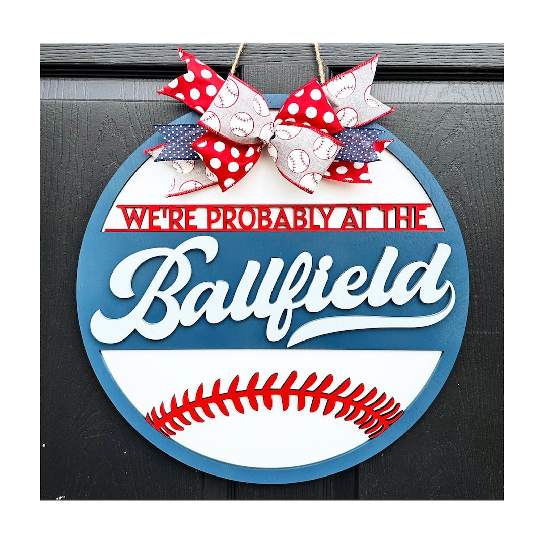 Baseball Door Hanger, Ballfield Sign for Front Door - Etsy