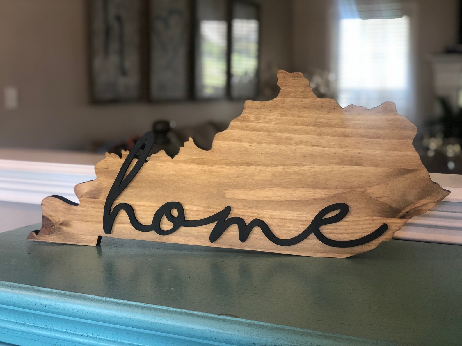 Wooden State Home Sign Kentucky Sign Decorative State Decor | Etsy
