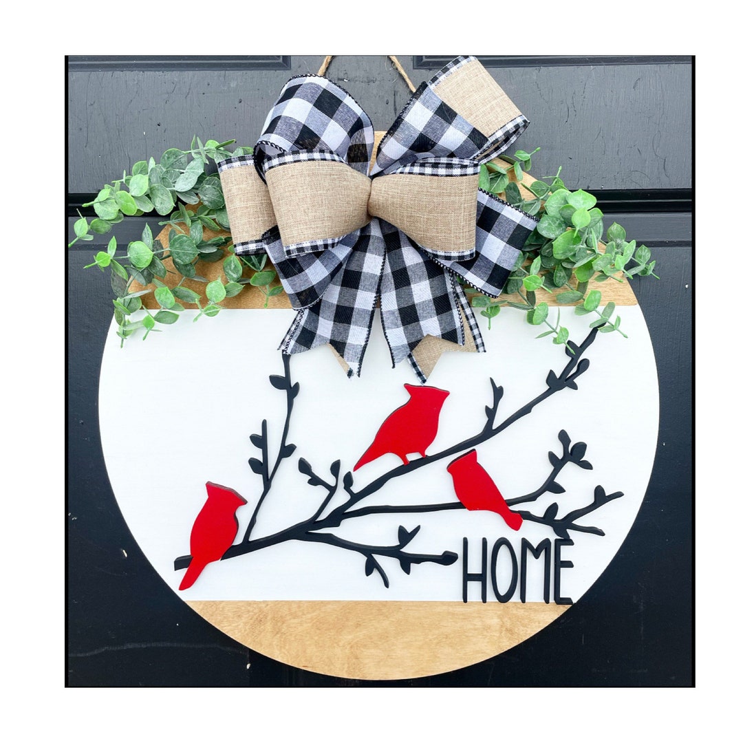 Cardinal Bird Door Hanger for Everyday, Year Round - Etsy