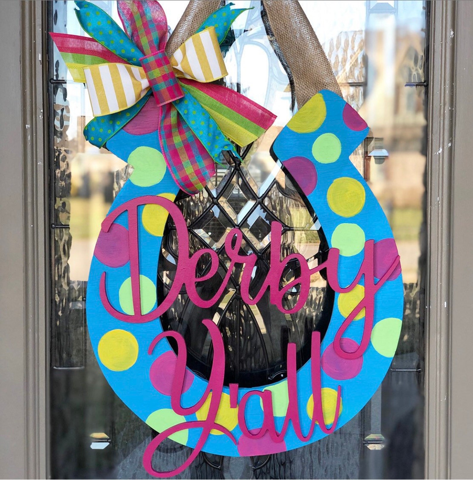 Horseshoe Door Hanger Kentucky Derby Door Hanger Derby Door | Etsy